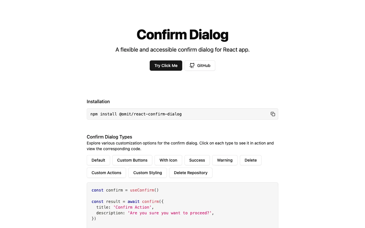 confirm-dialog - Components for shadcn/ui
